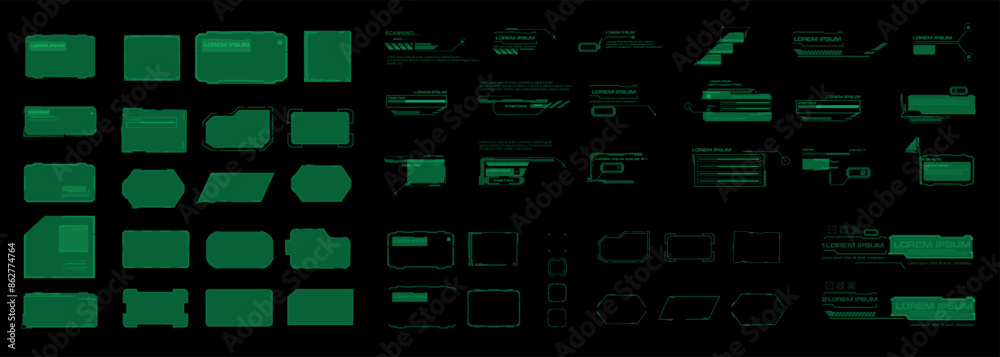 Big set green frames and dialog boxes for streaming. Custom frames and dialog boxes for ...