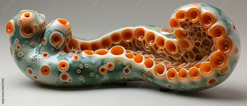 Explore intricacies of 3D pancreas Visualize lobules deep yellow islets ...