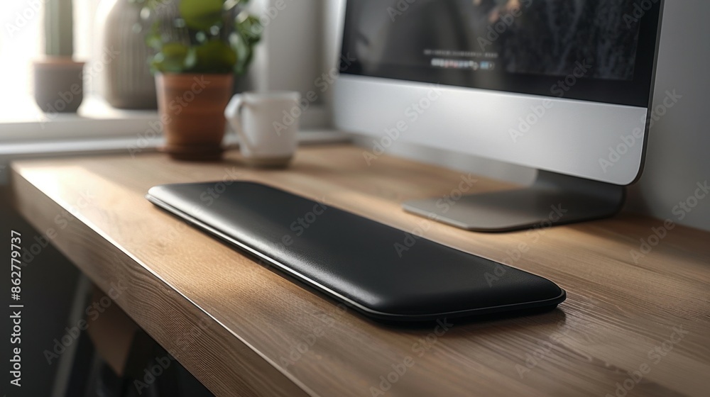 Sleek wrist rest in a minimalist setting, designed for modern ...