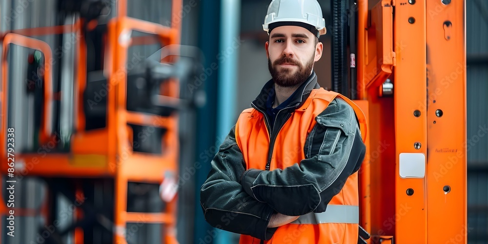 Ideal Image of a Boom Lift Operator Demonstrating Safety Measures for ...