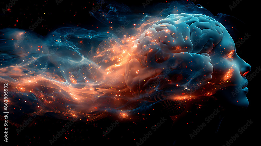 Brain universe of own Generate image where neuron form constellation ...