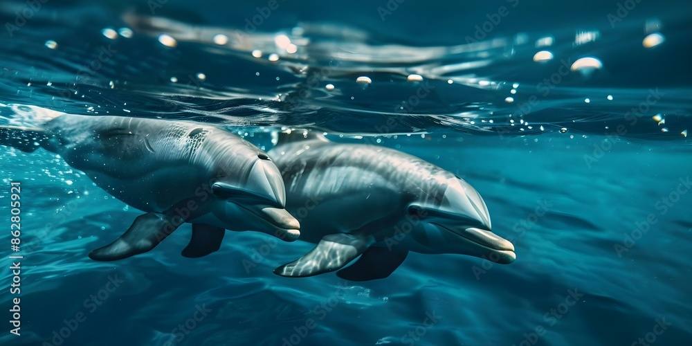 Dolphins communicate with clicks and whistles while joyfully swimming ...