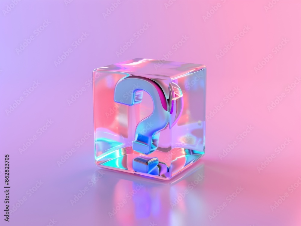 3D Translucent Glass PVC punctuation, question mark emoji Icon with ...