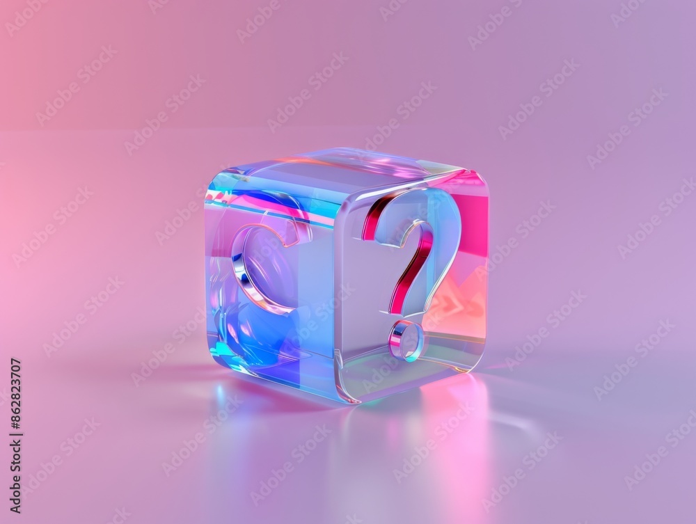 3D Translucent Glass PVC punctuation, question mark emoji Icon with ...