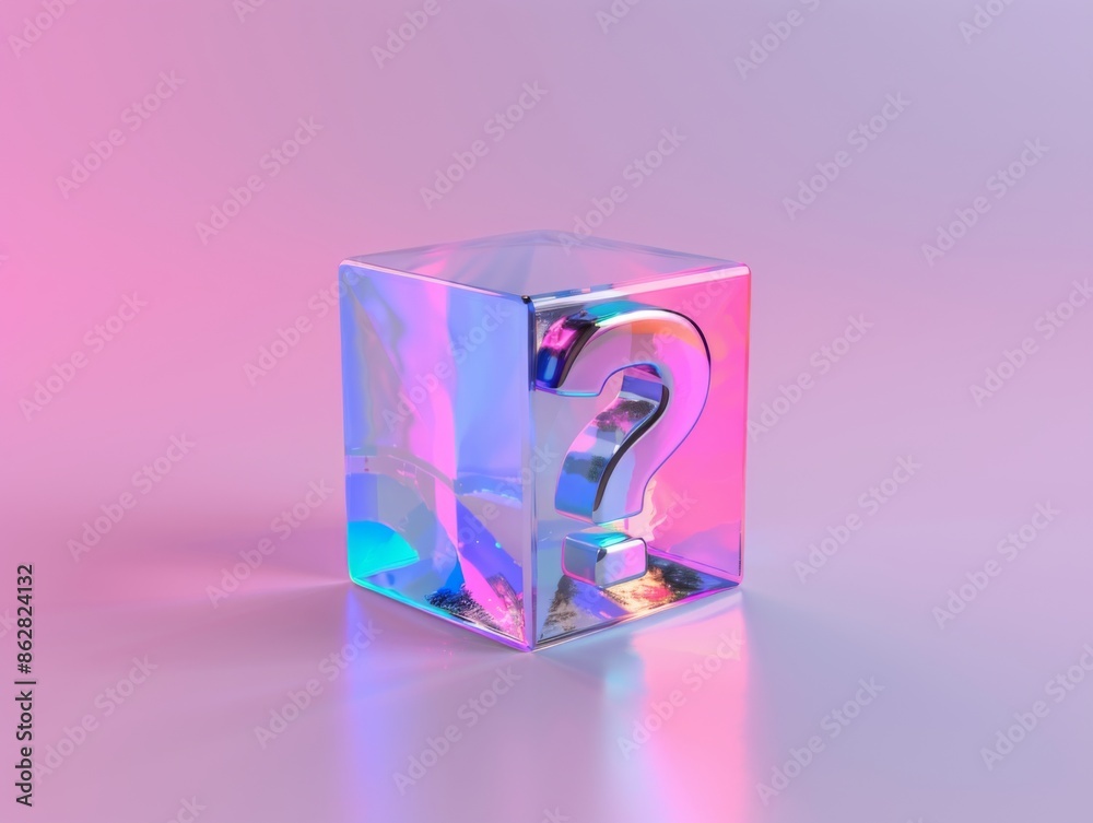 3D Translucent Glass PVC punctuation, question mark emoji Icon with ...