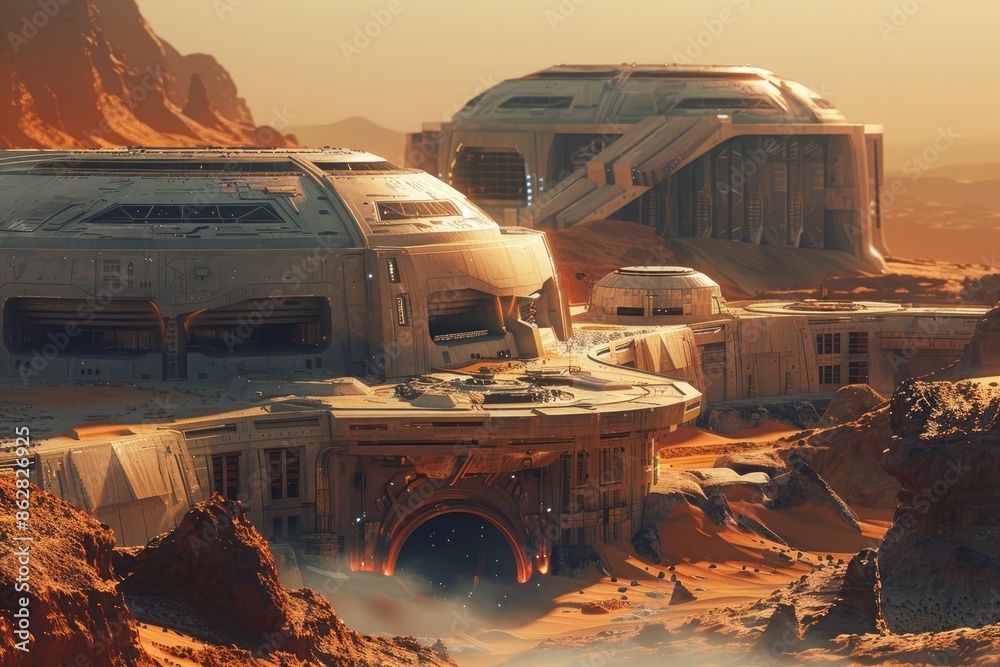 base on mars Animated concept of a Mars base for habitation and ...