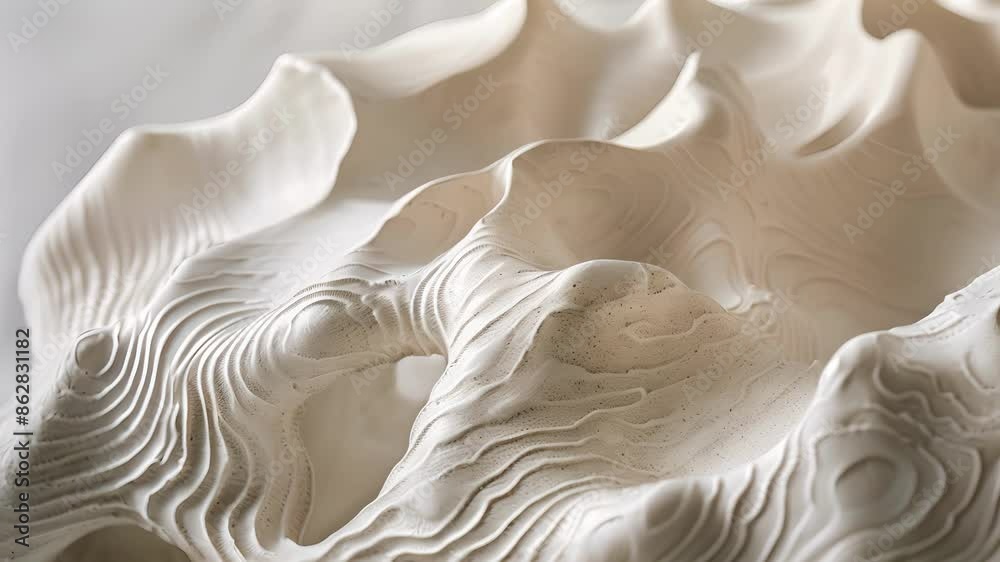 The rough unfinished texture of a ceramic sculpture revealing the raw ...