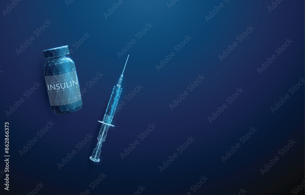 Syringe lying next to a bottle of insulin Diabetes type 1, 2, control ...