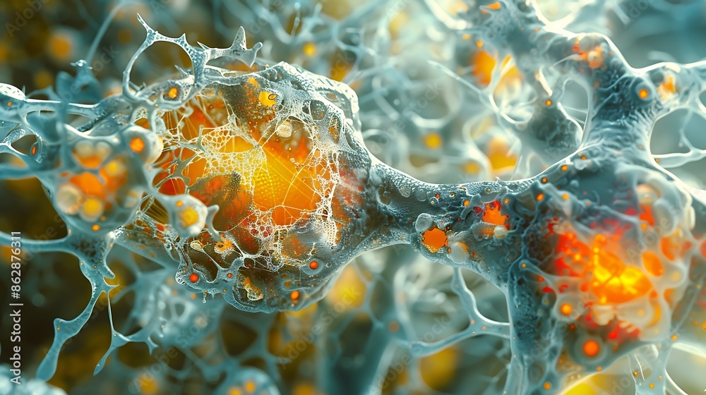 Hollywood style Movie Tone dramatic A microscopic view of mutated plant ...