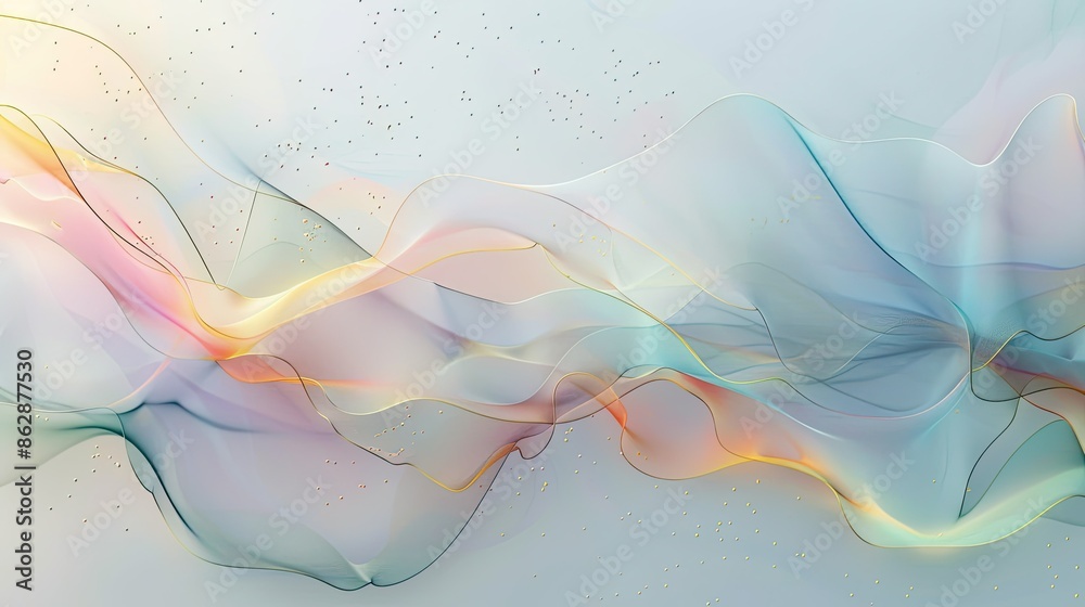 Light and soft abstract art design with pastel colors and tiny gold ...