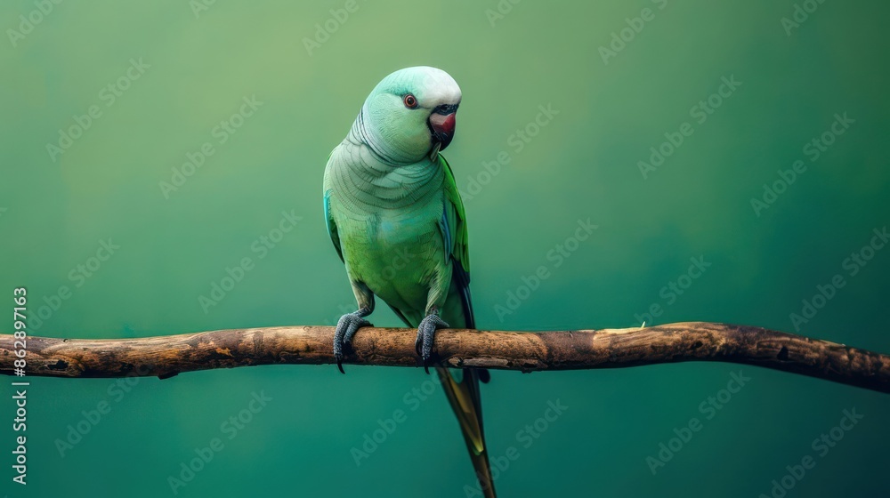 Portrait photography of Indian Ringneck Parakeet bird catch standing on ...