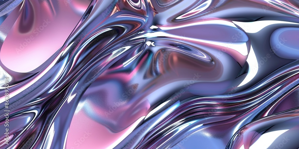 futuristic background with sleek chrome textures with fluid reflections ...