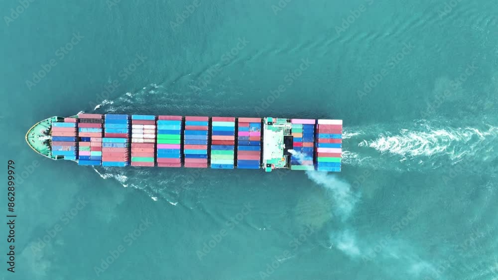 Smoke exhaust gas emissions carbon dioxide from cargo lagre ship ...