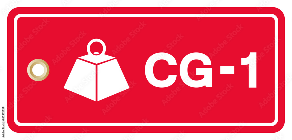 CG-1 Control Gravity Tag Label Symbol Sign, Vector Illustration ...