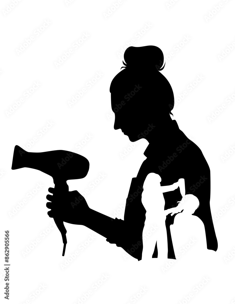 Salon Hair Stylist Illustration, Hair Hustler Clipart, Hair Artist Cut ...