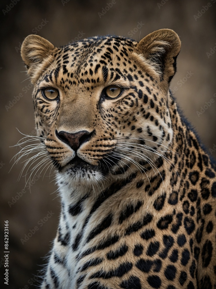 Leopard gazes intently into distance, showcasing its striking golden ...