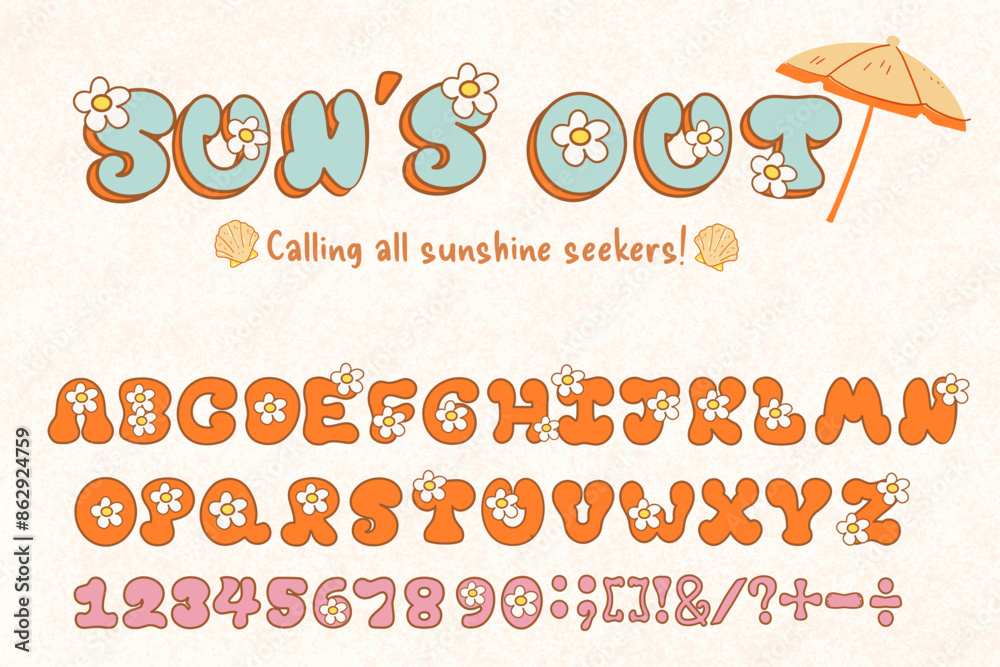 retro summer alphabet, retro font letters, cute nostalgic font, 90s ...