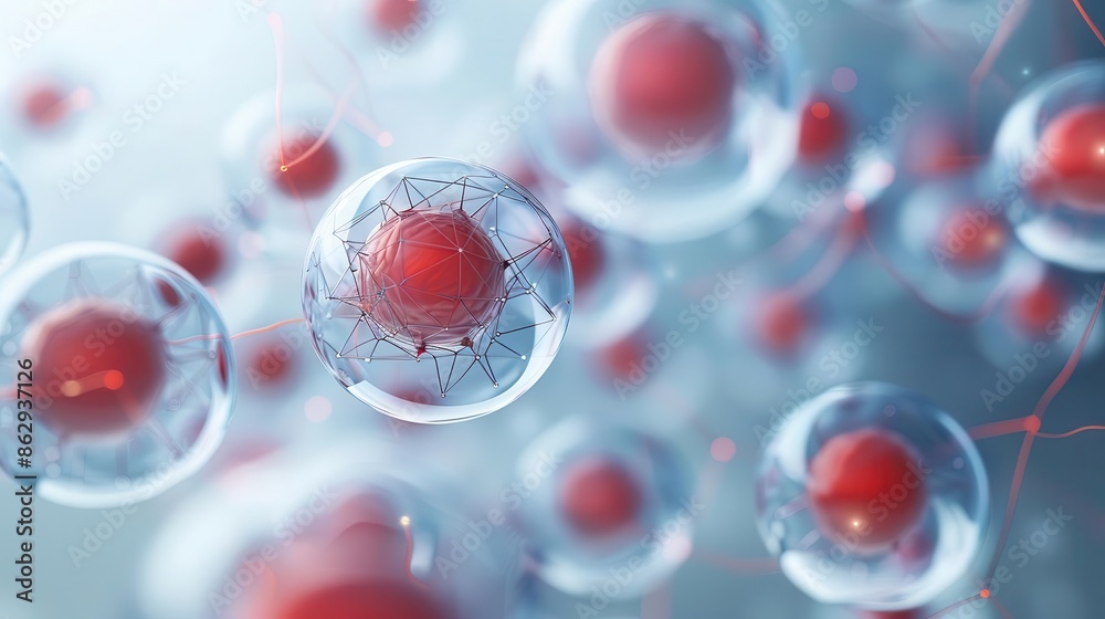 Digital illustration of pluripotent cells in medical therapy ...