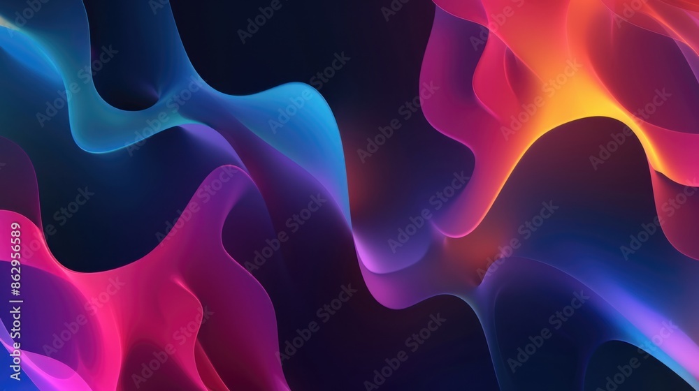 Colorful abstract wave forms with vibrant gradients and smooth shapes ...