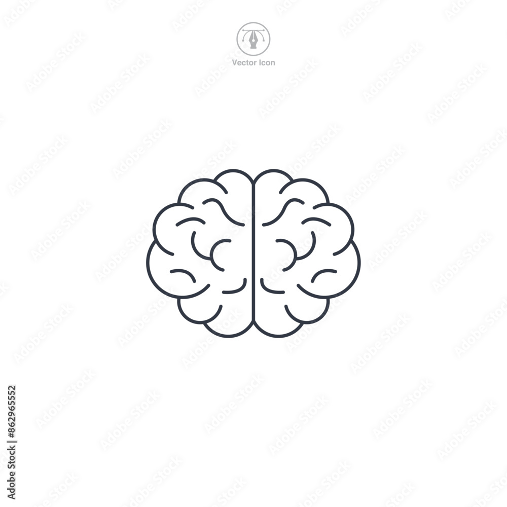 Human Brain Icon symbol vector illustration isolated on white ...