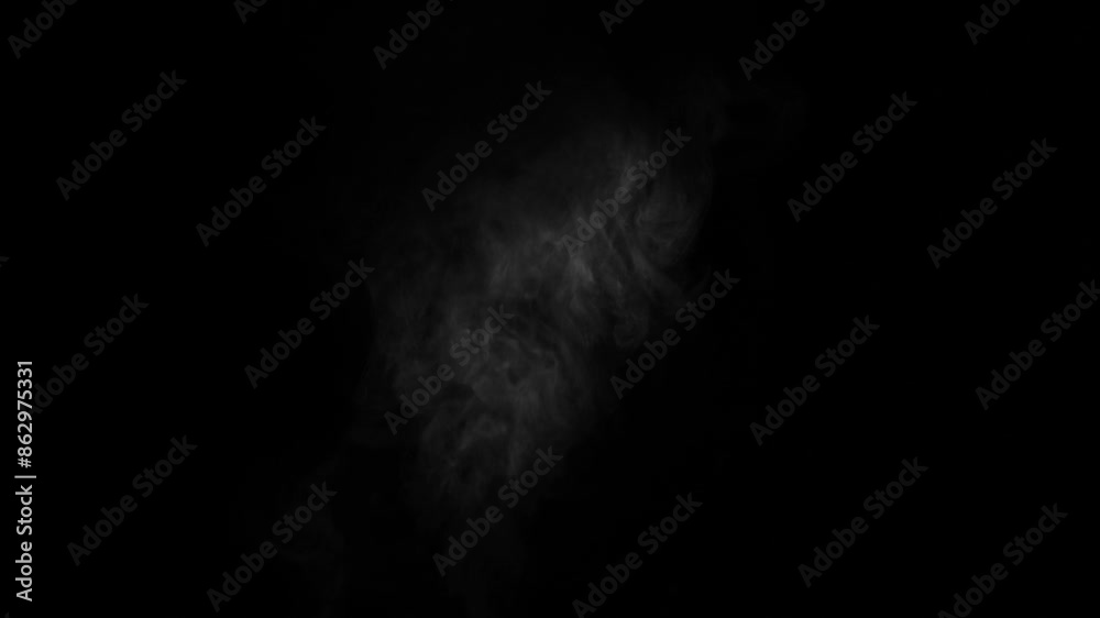 Steam, smoke isolated on black background. Smoke steam spray, abstract ...
