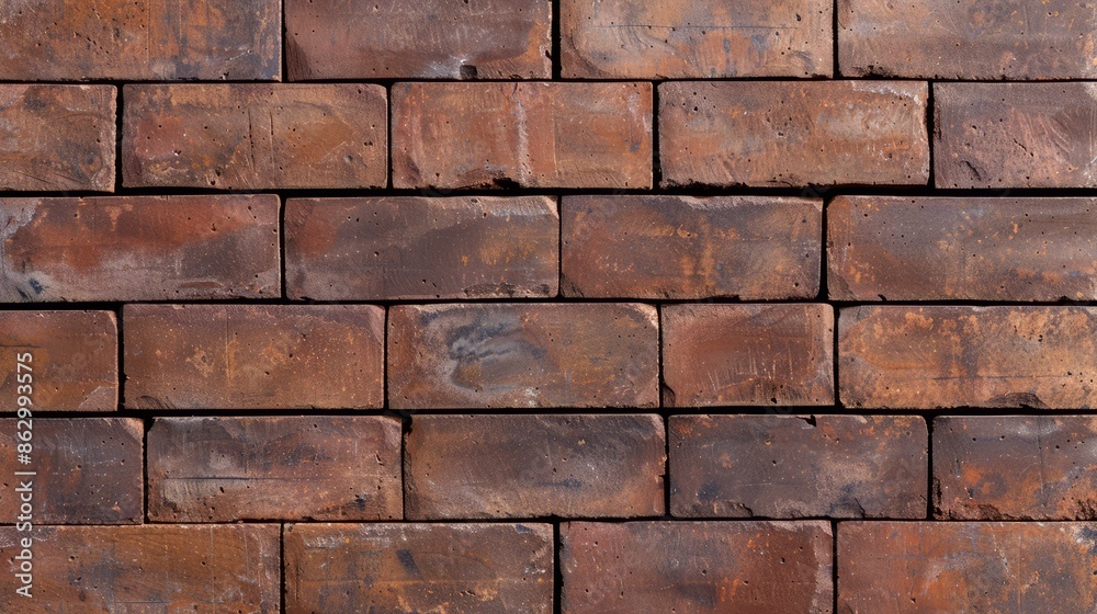 Rustic red brick wall texture. High-resolution photo of a weathered red ...