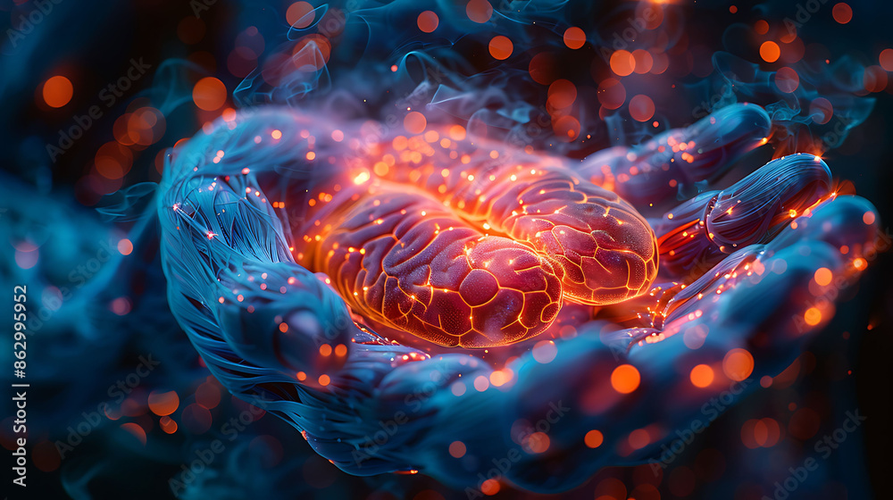 Individual pancreatitis glowing depiction of the pancreas showing ...