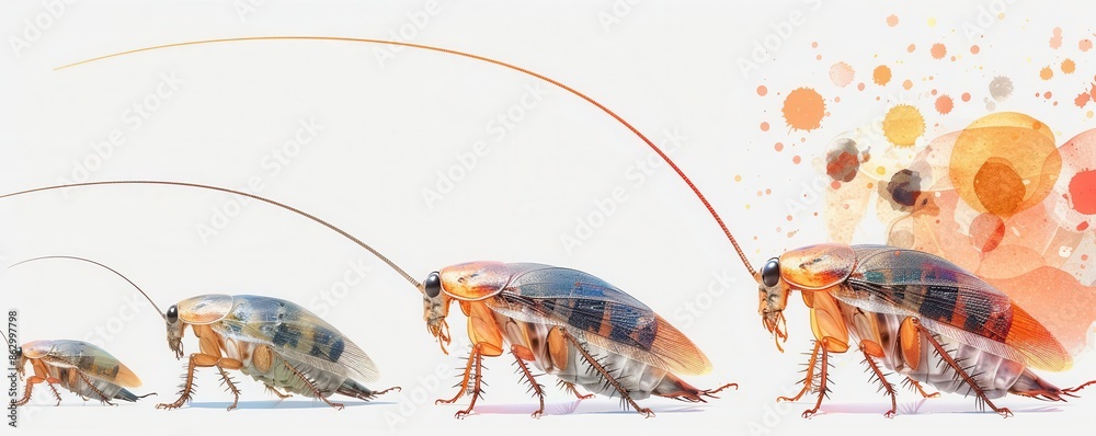 Cockroach metamorphosis stages, educational element, infographic style ...