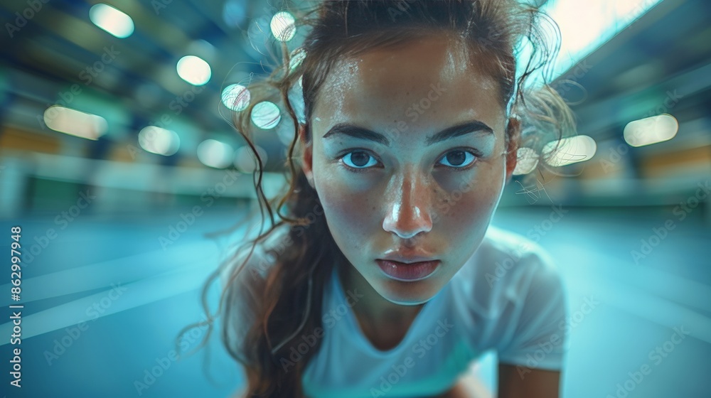 Competitive Stance: Capture a badminton player in a ready stance ...