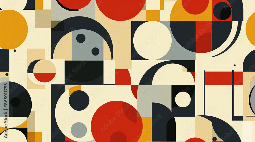 Bauhaus Seamless Pattern Cubism abstract wallpaper. Modern Abstract ...