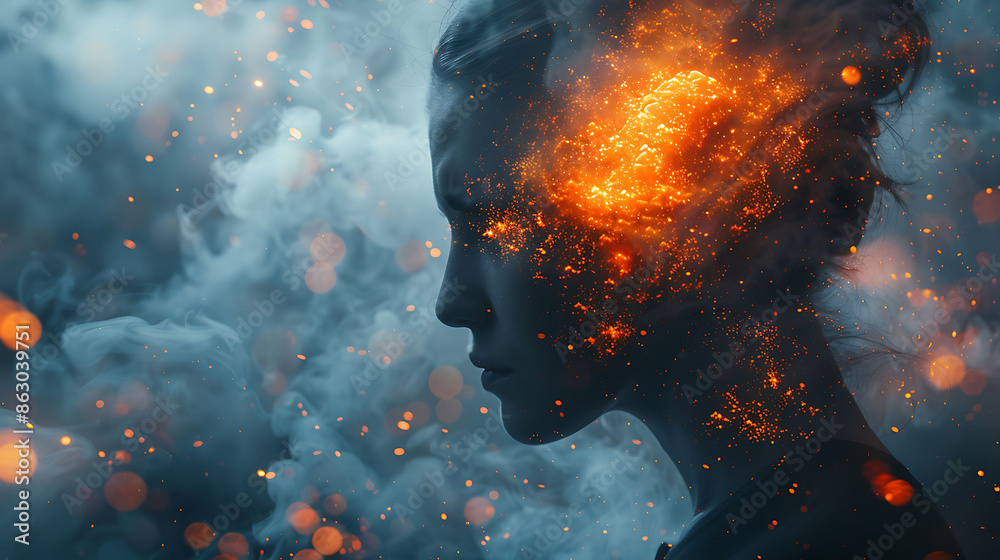 Mental health visualization Person experiencing generalized anxiety ...