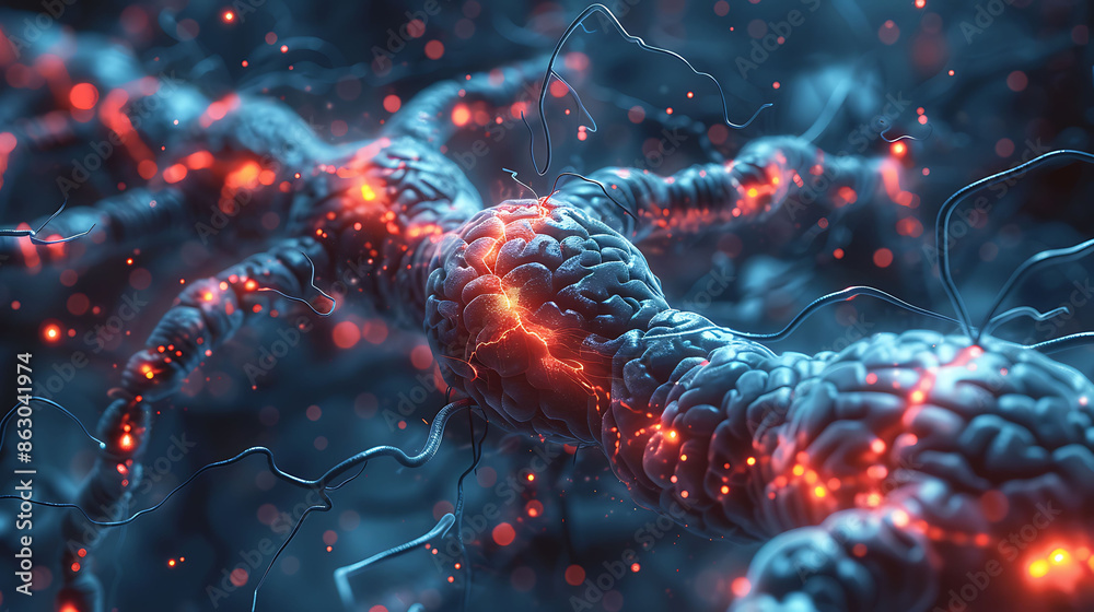 Neurological health visualization Person amyotrophic lateral sclerosis ...