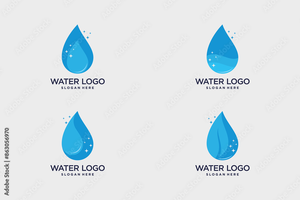 Water drop logo design vector collection with creative idea Stock ...