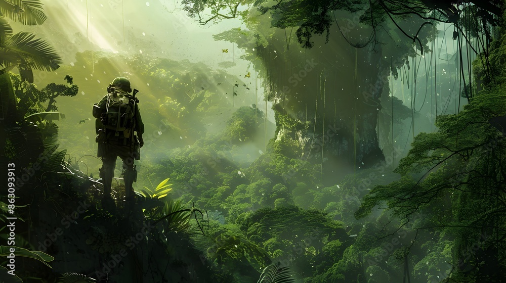 Determined explorer traversing a treacherous cyber digital jungle ...