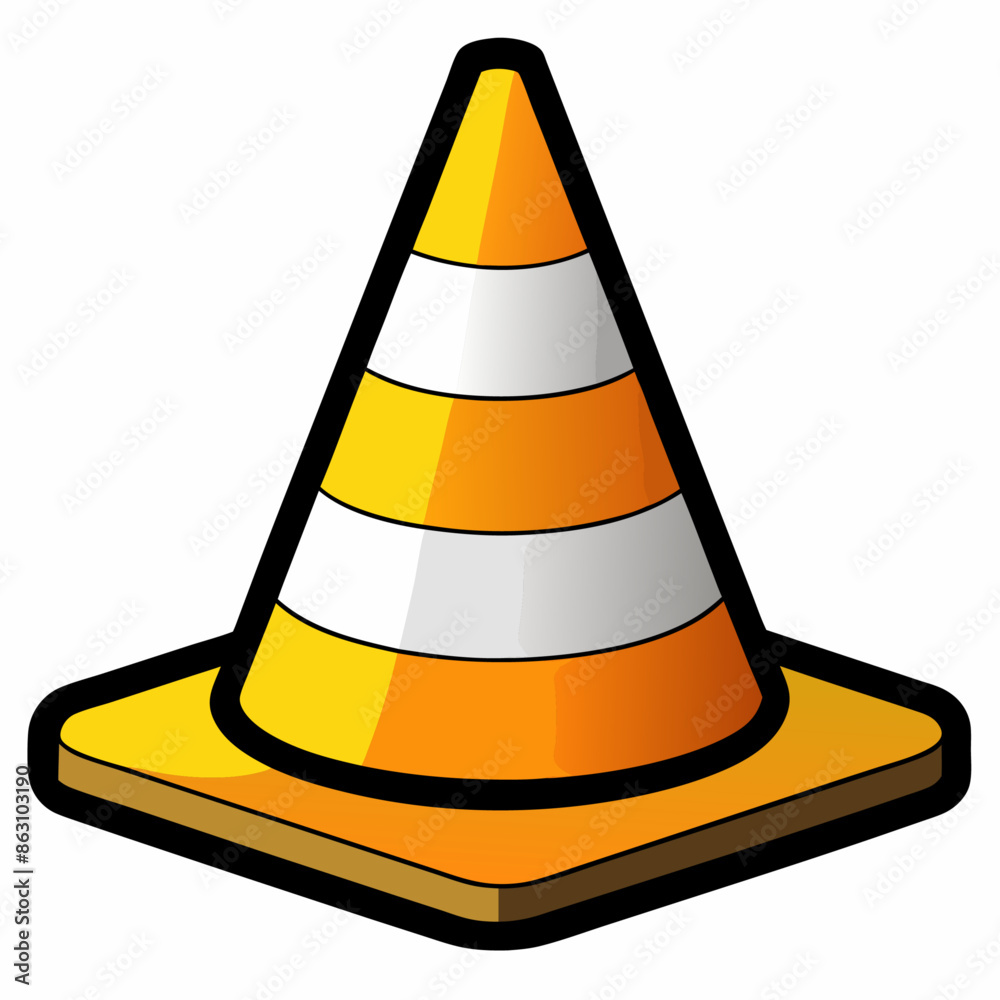 traffic cone clipart cartoon Illustration drawing Stock Vector | Adobe ...