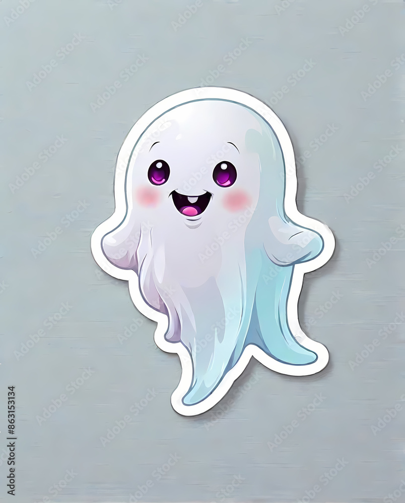 ghost, mini, cartoon, vector, illustration, ghost ,halloween ,spooky ...