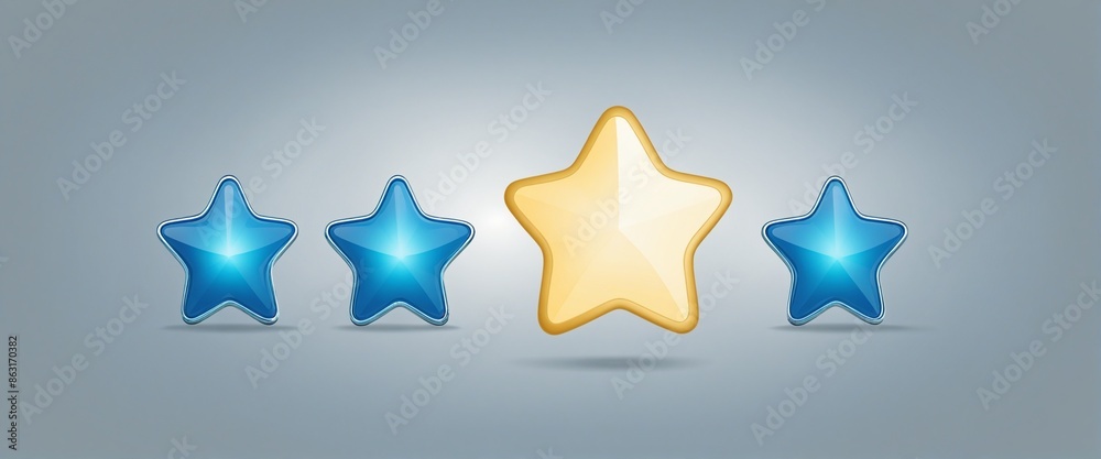Gold 5-star rating icons for website and mobile app reviews Stock Photo ...