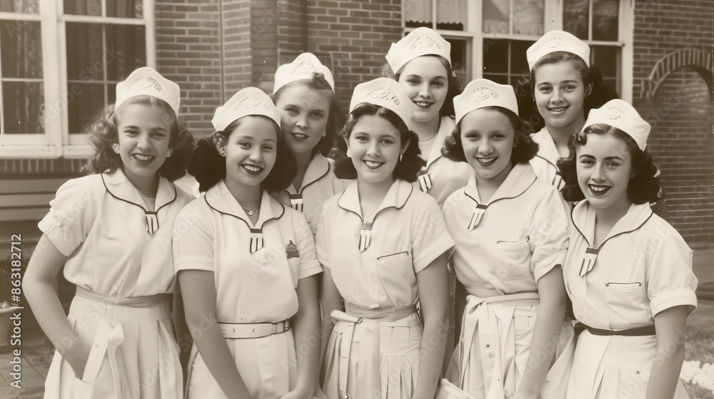 Young Nurses Group Photo in Hospital Setting - Medical Professionals ...