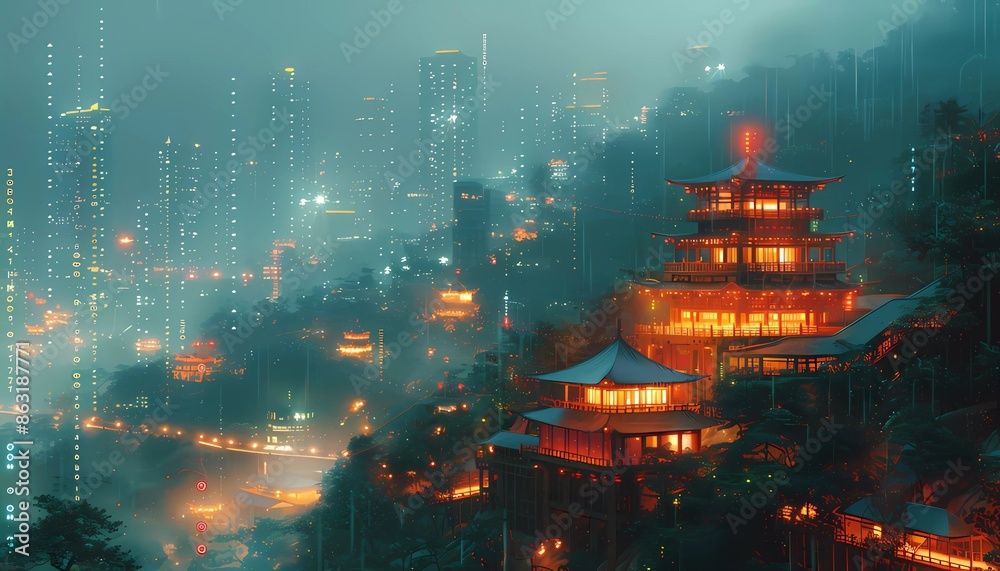 Digital Transformation of American Cities, A transformation scene where ...