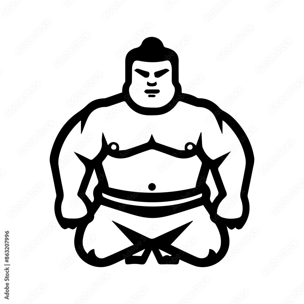 Sumo icon or modern line symbol. Vector line art and icon design with ...