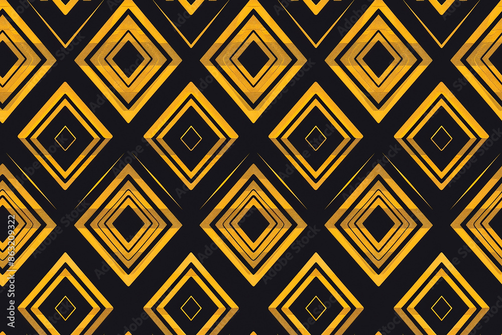 Geometric pattern with yellow and black diamond shapes, creating a ...