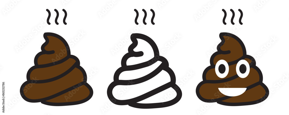 Poop icon set. dog shit vector icon. animal poo sign suitable for apps ...