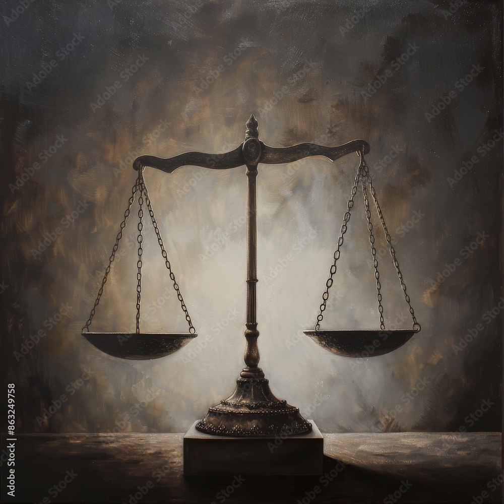A traditional scale of justice, symbolizing law, fairness, and balance ...