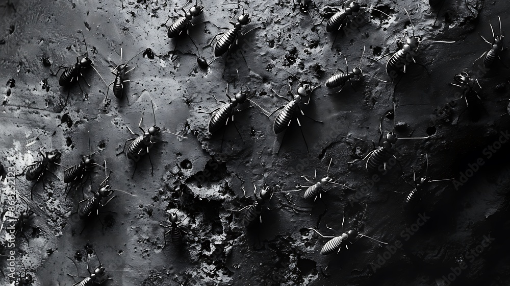 Photo of a colony of termites shot direction from above pose building ...