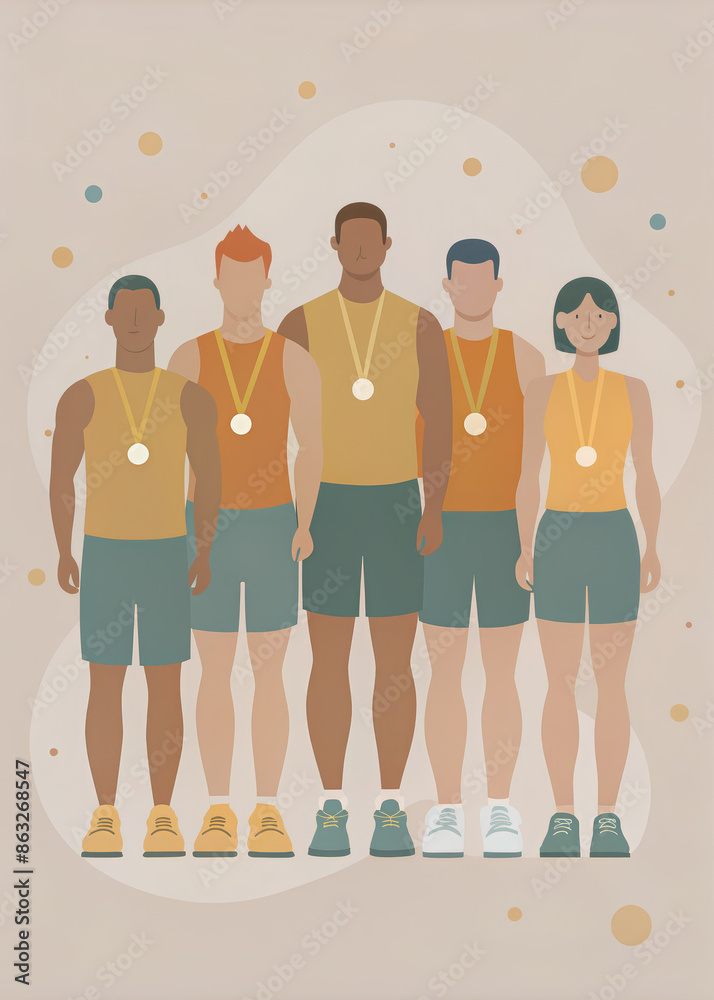group of athletes, Olympic Games 2024, competition, sport, people ...