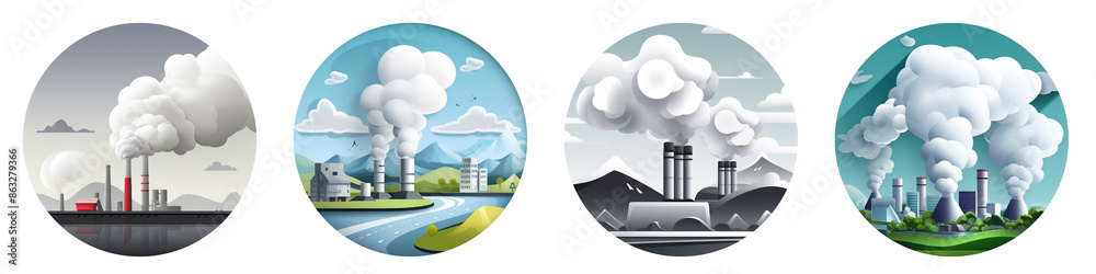 Air Pollution clipart collection, symbol, logos, icons isolated on ...