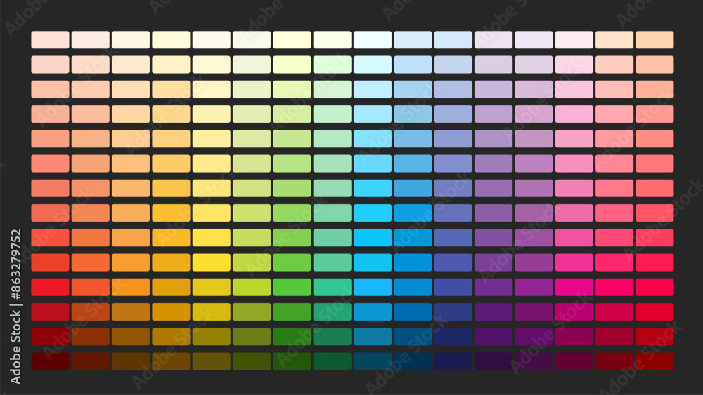Vector color palette. Color template for artists. Paint chart for your ...
