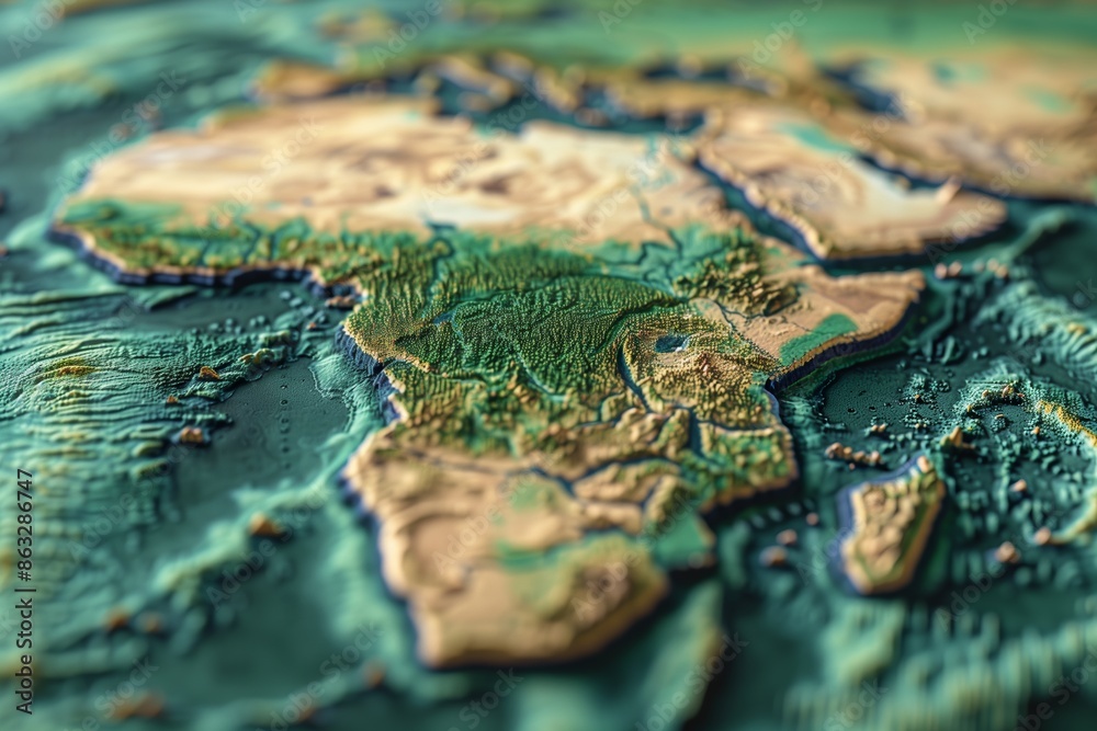 High-Resolution Physical Map of Africa: 3D Satellite Geography ...