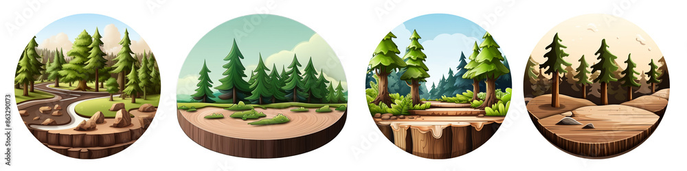 Deforestation clipart collection, symbol, logos, icons isolated on ...