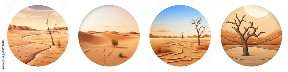 Desertification clipart collection, symbol, logos, icons isolated on ...